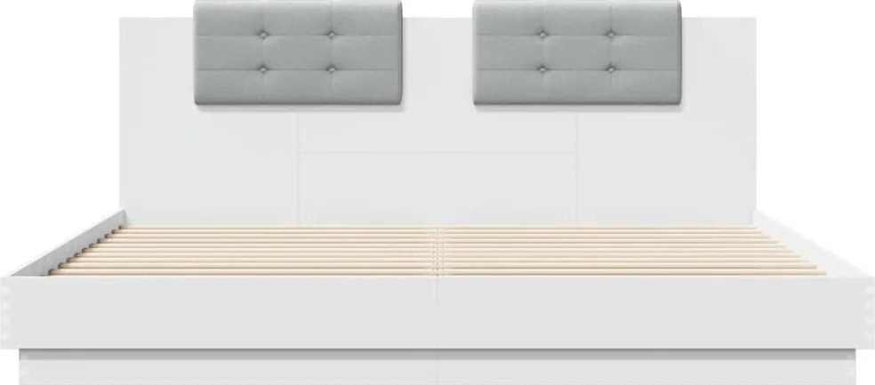 Rám postele s čelem bílý 180 x 200 cm kompozitní dřevo 3209898