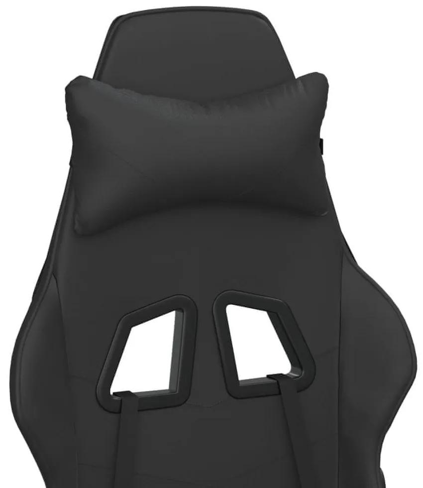 Petromila Masážní herní židle s podnožkou černá umělá kůže