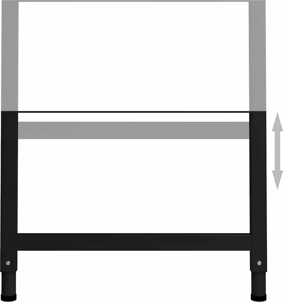 Nastavitelné rámy pracovního stolu 2 ks kov 85 x (69–95,5) cm 147933