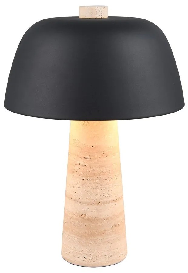 Černá/béžová stolní lampa s kovovým stínidlem (výška 41 cm) Timba – Trio Select