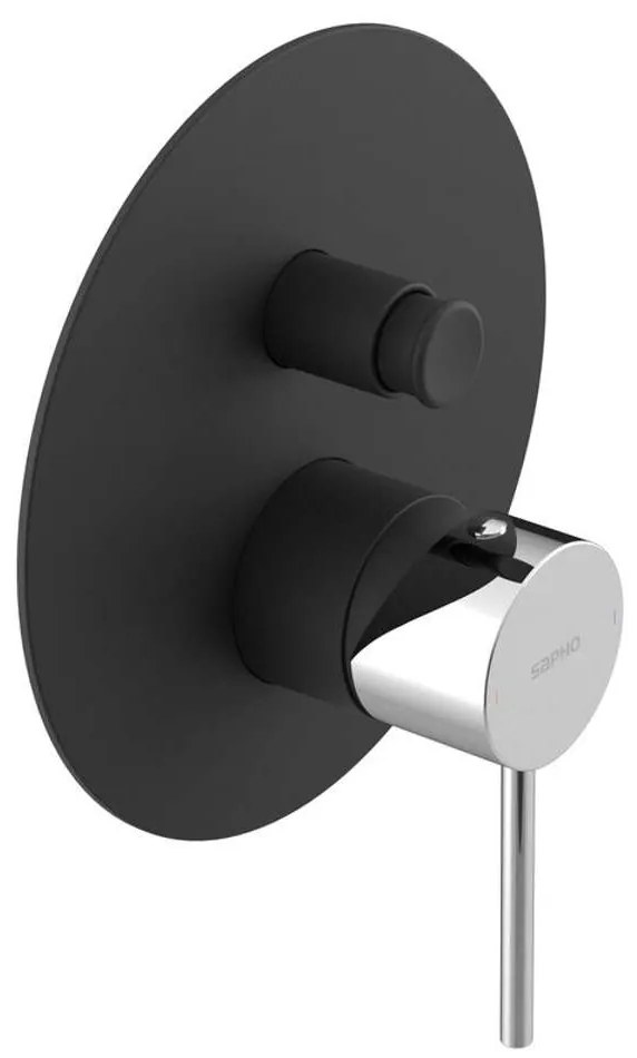 Sapho Ultramix - Baterie pod omítku, pro 2 spotřebiče, s tělesem, matná černá/chrom UT042BC
