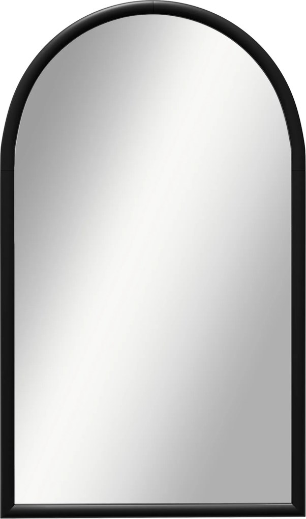HOMCOM nástěnné zrcadlo s obloukem, 110 x 65 cm, dřevěný rám, obloukové zrcadlo pro obývací pokoj, ložnici, chodbu, černé