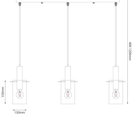 Lustr na lanku ARCADIA 3xE27/60W/230V zlatá/kouřová