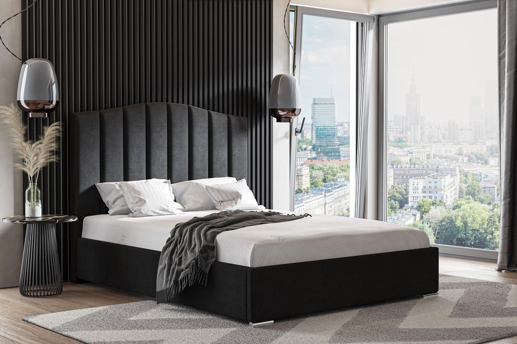 Eka Čalouněná postel MARGOT 160x200 cm Barva látky Trinity: Zelená (Trinity 2312), Úložný prostor: Bez úložného prostoru
