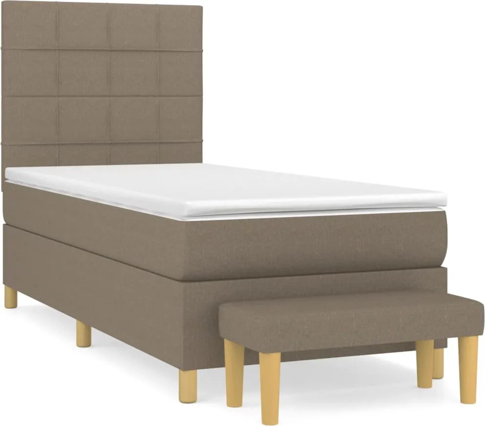 Box spring postel s matrací taupe 90x200 cm textil 3137129