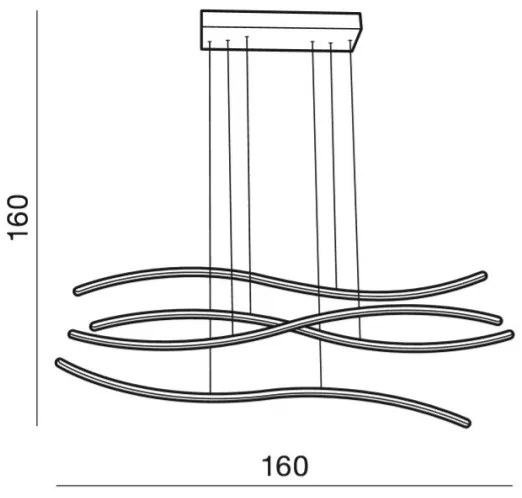 Azzardo AZ2913 - LED Stmívatelný lustr na lanku WAVES 1xLED/70W/230V