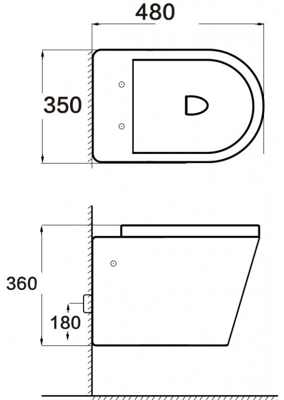 Mexen RICO Rimless mísa závěsná se sedátkem volně-padajícím, 48 x 35 cm, bílá, 30721000