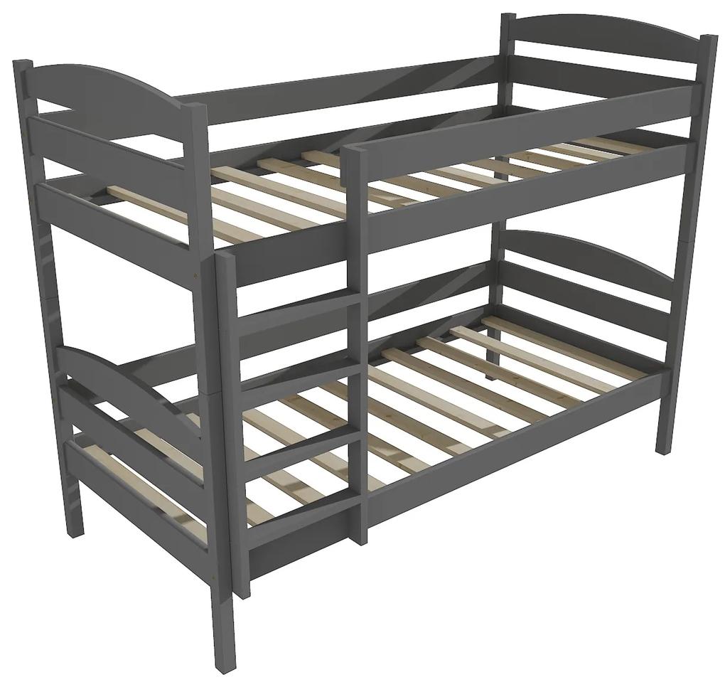 Vomaks Patrová postel PP 004 Rozměr: 90 x 200 cm, Barva: surové dřevo, Prostor mezi lůžky: 80 cm