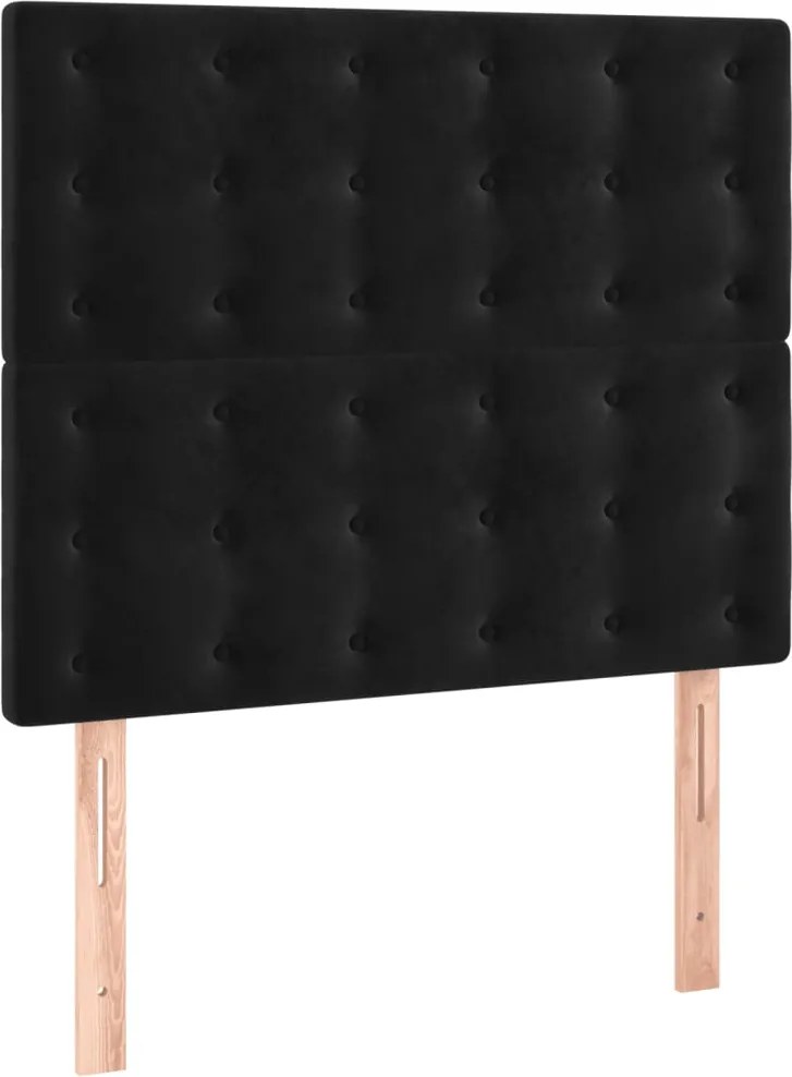 Box spring postel s matrací černá 90x200 cm samet 3138063