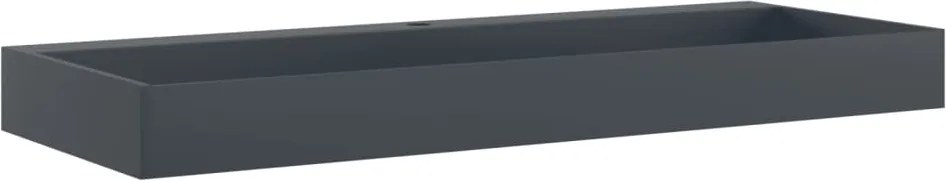 Umyvadlo 120x46x11 cm minerální/mramorový kompozit antracitové 155986