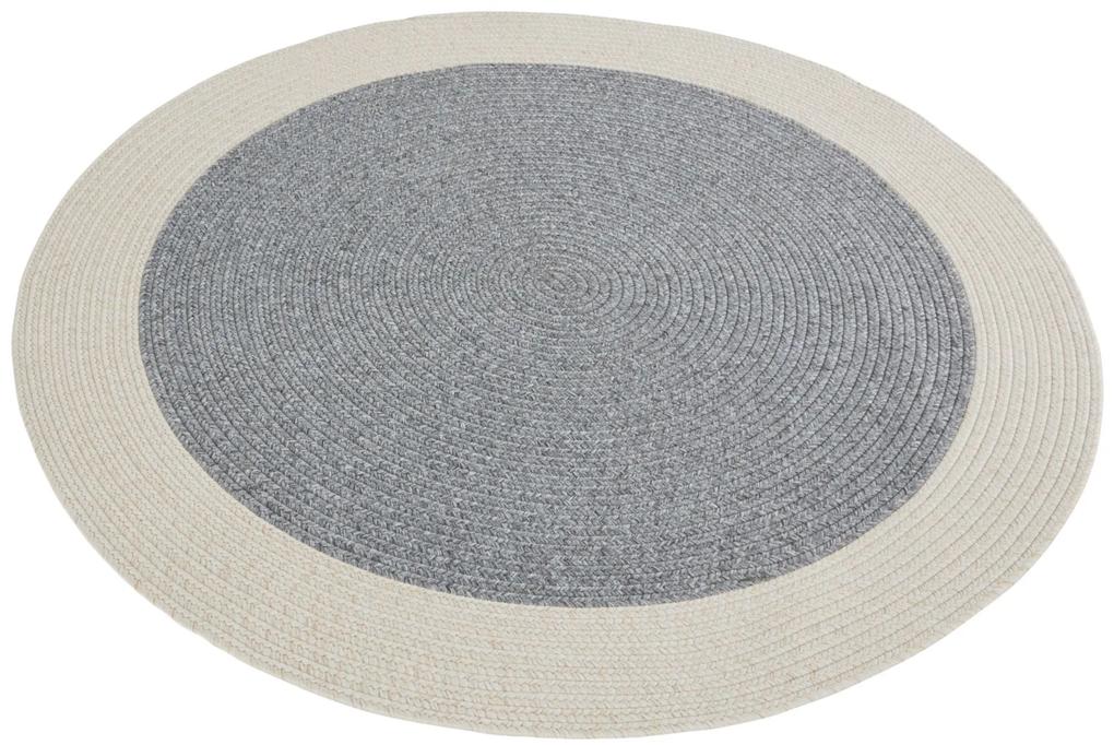 NORTHRUGS - Hanse Home koberce Kusový koberec Braided 105555 Grey Creme kruh – na ven i na doma - 150x150 (průměr) kruh cm