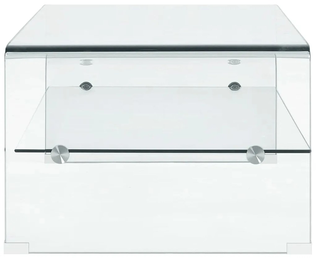 Konferenční stolek čirý 98 x 45 x 31 cm tvrzené sklo - Default Title
