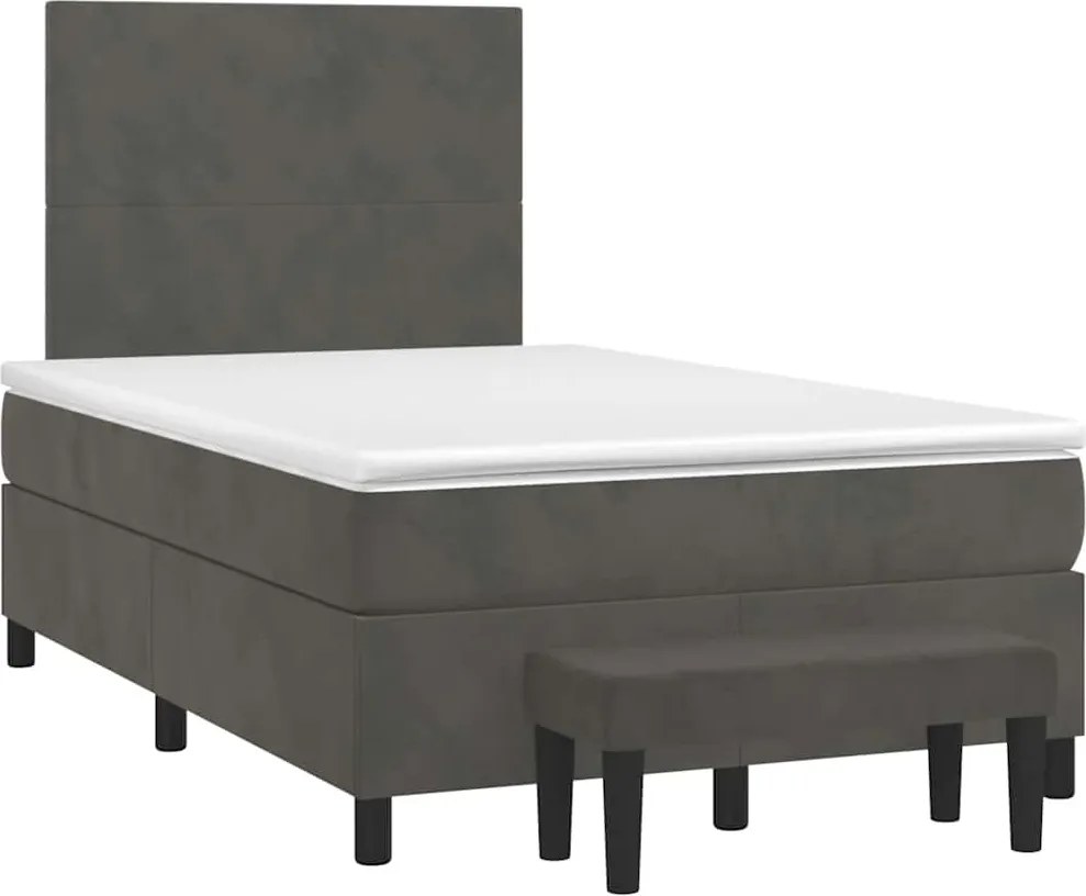 Box spring postel s matrací tmavě šedý 120x190 cm samet 3270458