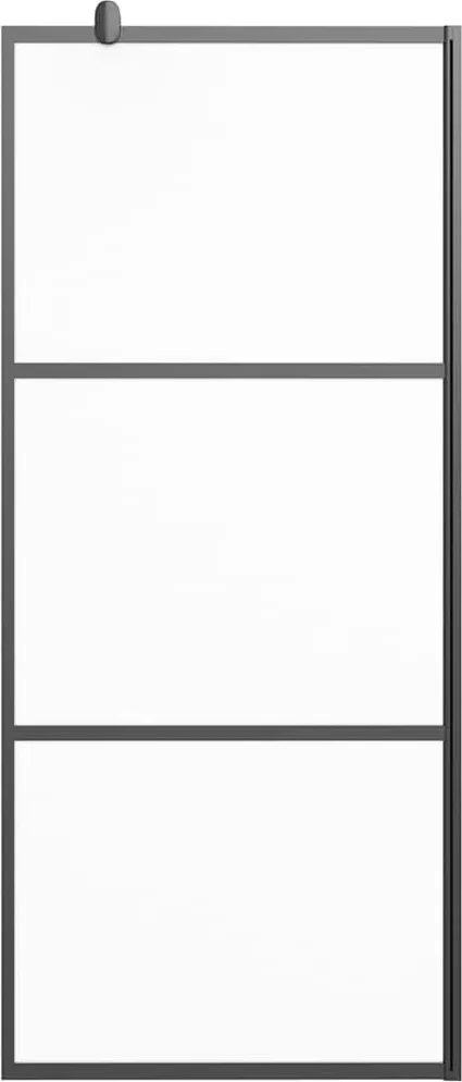 Zástěna do průchozí sprchy 80 x 195 cm mléčné ESG sklo černá 151876
