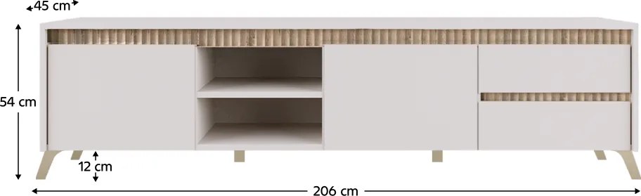 Kondela TV stolek, kašmír/dub sonoma, LONGY RTV2K2So