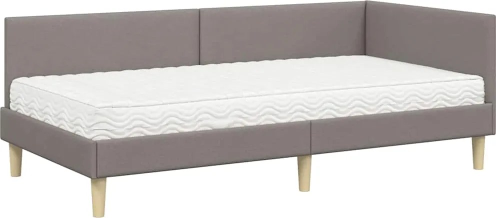 Rohový rám postele s matrací Jiný s čelo 2 ks Taupe textil 3393730