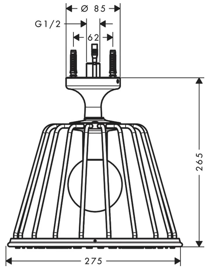 Axor LampShower/Nendo - LampShower 275 1jet s přívodem od stropu, chrom 26032000