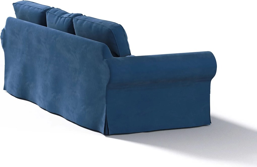 Potah na pohovku IKEA Ektorp 3-místná, rozkládací STARÝ MODEL PIXBO barva tmavě modrá látka lesklé, sametová