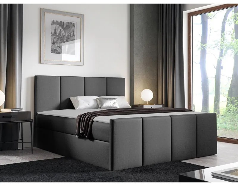 Kontinentální postel Bautista, Rozměr postele: 160x200, Barva:: ekokůže Soft 017 (bílá)