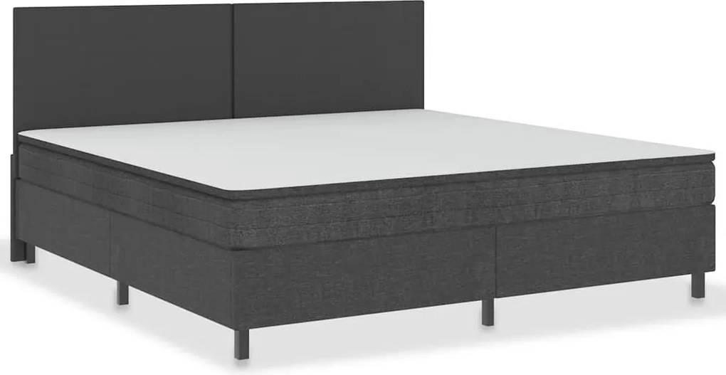 Postel boxspring tmavě šedá textil 200 x 200 cm 3054793