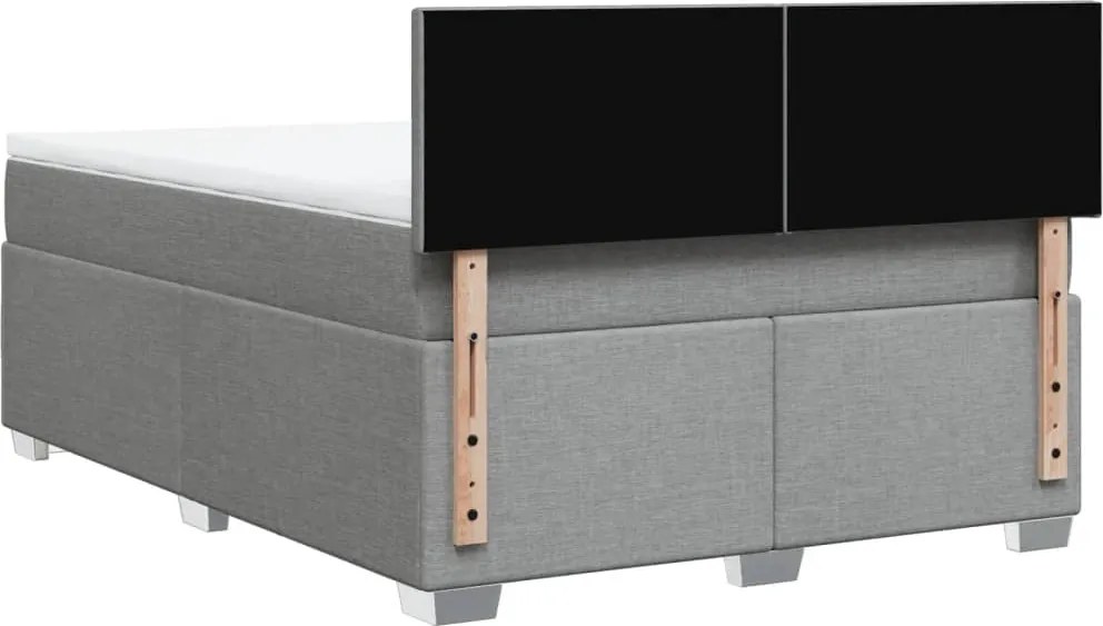 Box spring postel s matrací světle šedá 160 x 200 cm textil 3285932
