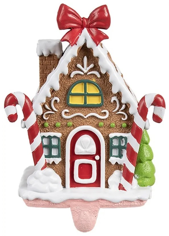 Háček na punčochu perníková chaloupka Gingerbread House - 13*11*18 cm