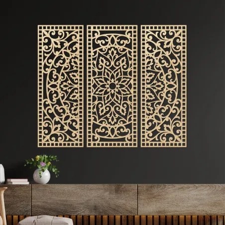 Nástěnná dekorace třídílný panel mandala | SENTOP PR0514-A