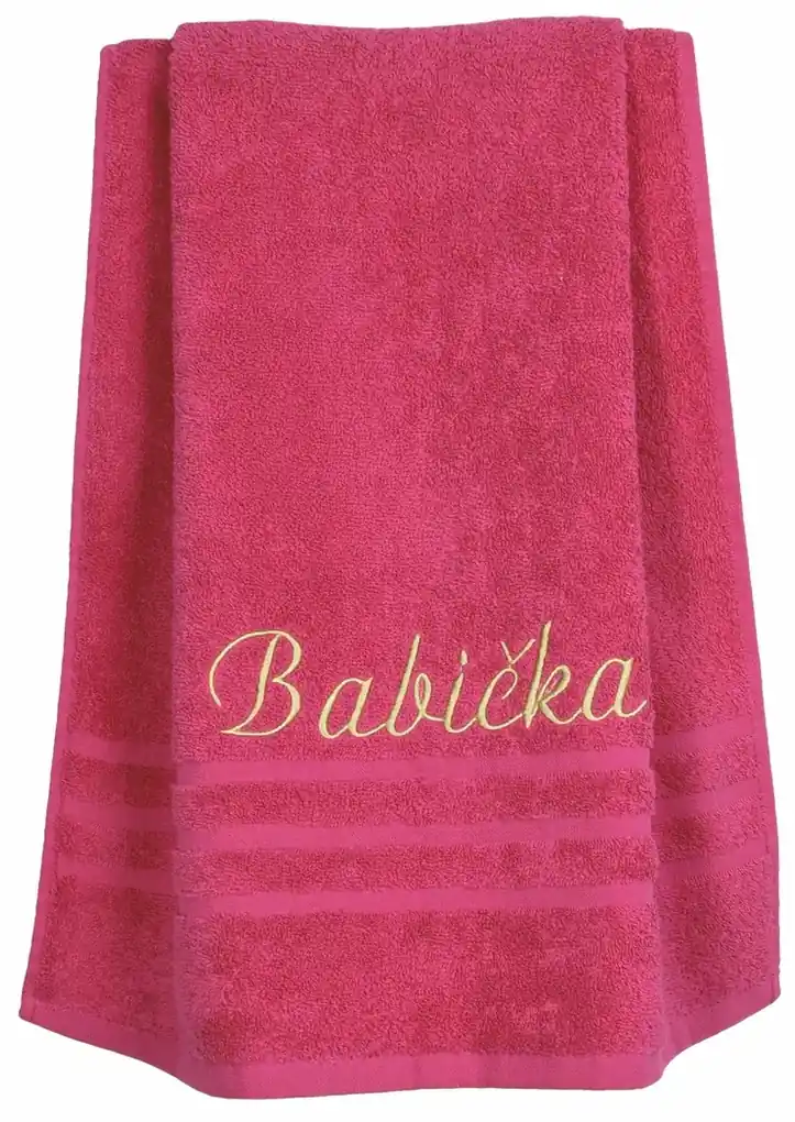 Dárkový ručník, Babička, růžový, 50 x 95 cm | BIANO