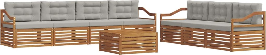 Venkovní pohovková souprava 8 ks Přírodní a světle šedá 3373156