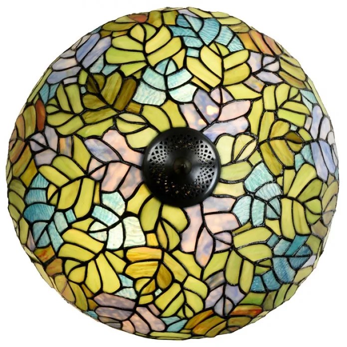 Stolní lampa Tiffany Urbain zelená ve tvaru stromku – 40x60 cm