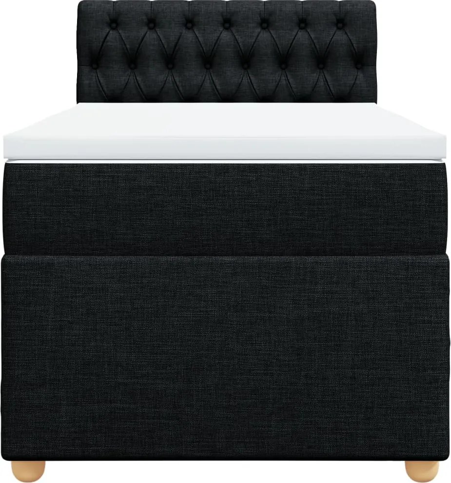 Box spring postel s matrací černá 90x200 cm textil 3286572