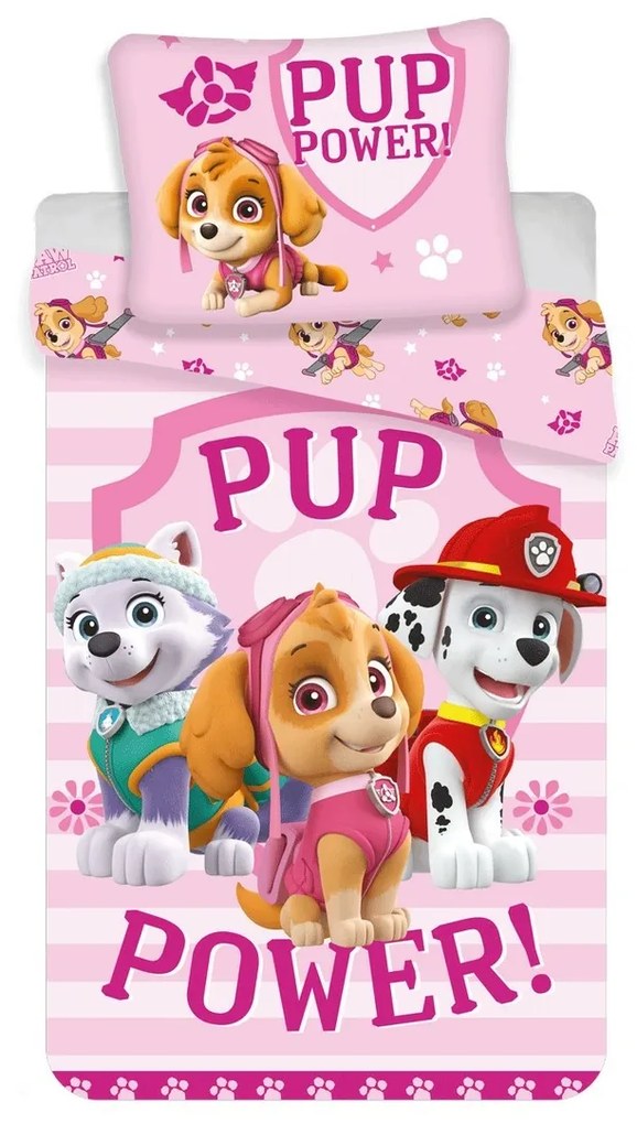 Jerry Fabrics Dětské bavlněné povlečení do postýlky Paw Patrol 122 baby, 100 x 135 cm, 40 x 60 cm