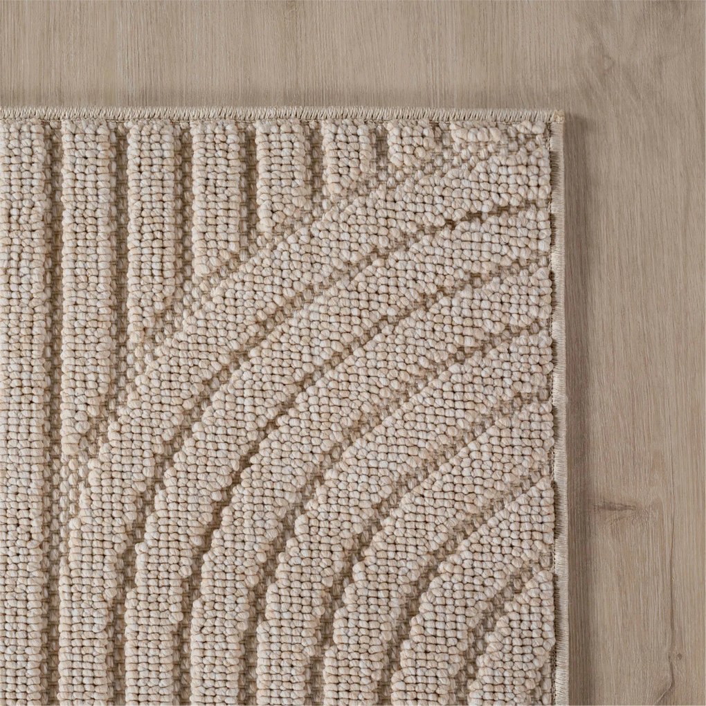 Ayyildiz, Kusový koberec Helix 2201 beige kruh, 160x160, béžová, chodba / předsíň