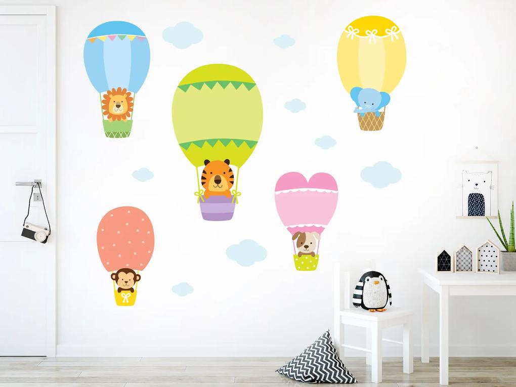 Nalepte.cz Zvířátka v létajících balonech arch 99 x 100 cm