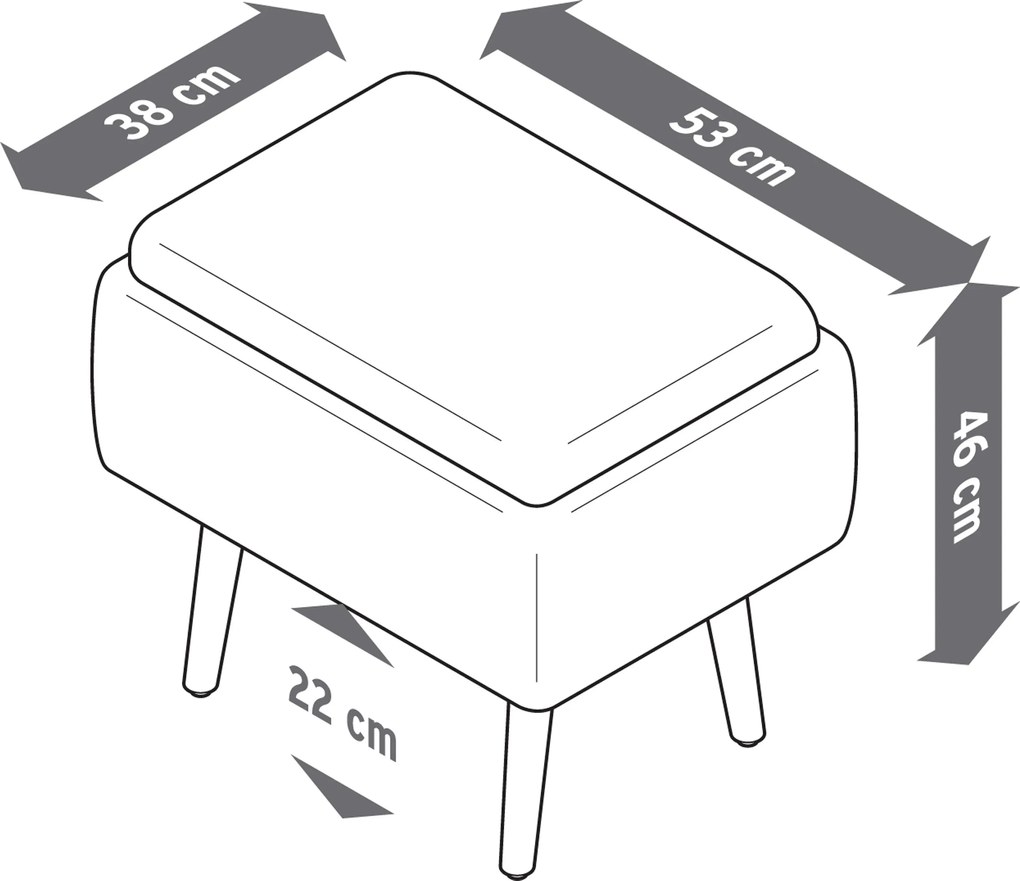Tchibo - Taburet s úložným prostorem - barva: bílá