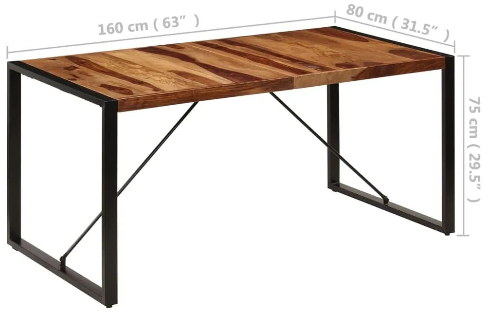 Jídelní stůl 160 x 80 x 75 cm masivní sheeshamové dřevo,  247419