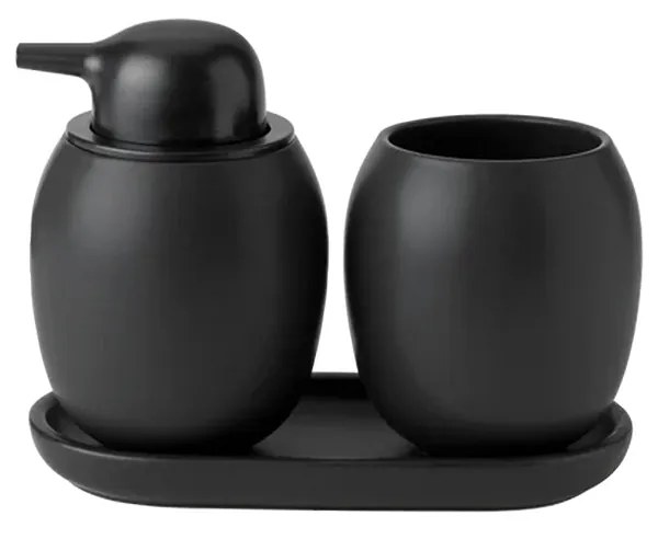 Kameninový dávkovač na tekuté mýdlo Fjord Black Stelton