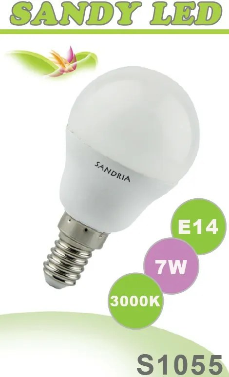 LED žárovka E14 SANDRIA S1055 SANDY LED E14 B45 7W SMD 3000K