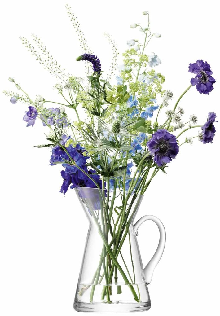 LSA Flower skleněná váza-džbán 26cm, čirá, LSA, Handmade