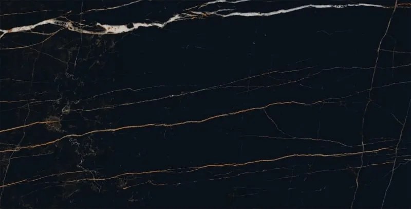 Mexen Flamingo Černý vzorek glazované gresové rektifikované dlaždice G1, dlaždice podlahová-stěnová, vysoký lesk
