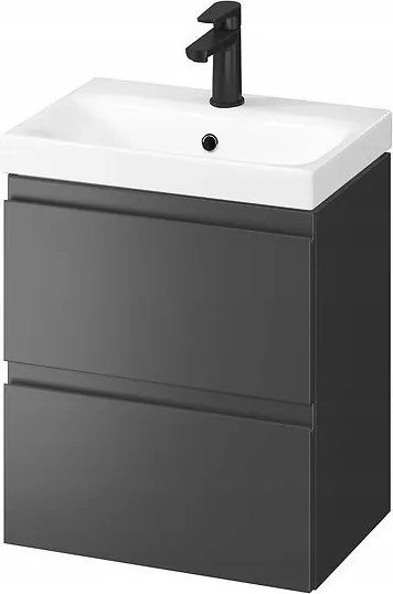 Cersanit Moduo Slim SET, závěsná skříňka 50x35x62 cm + umyvadlo 50cm, antracitová matná, S801-478