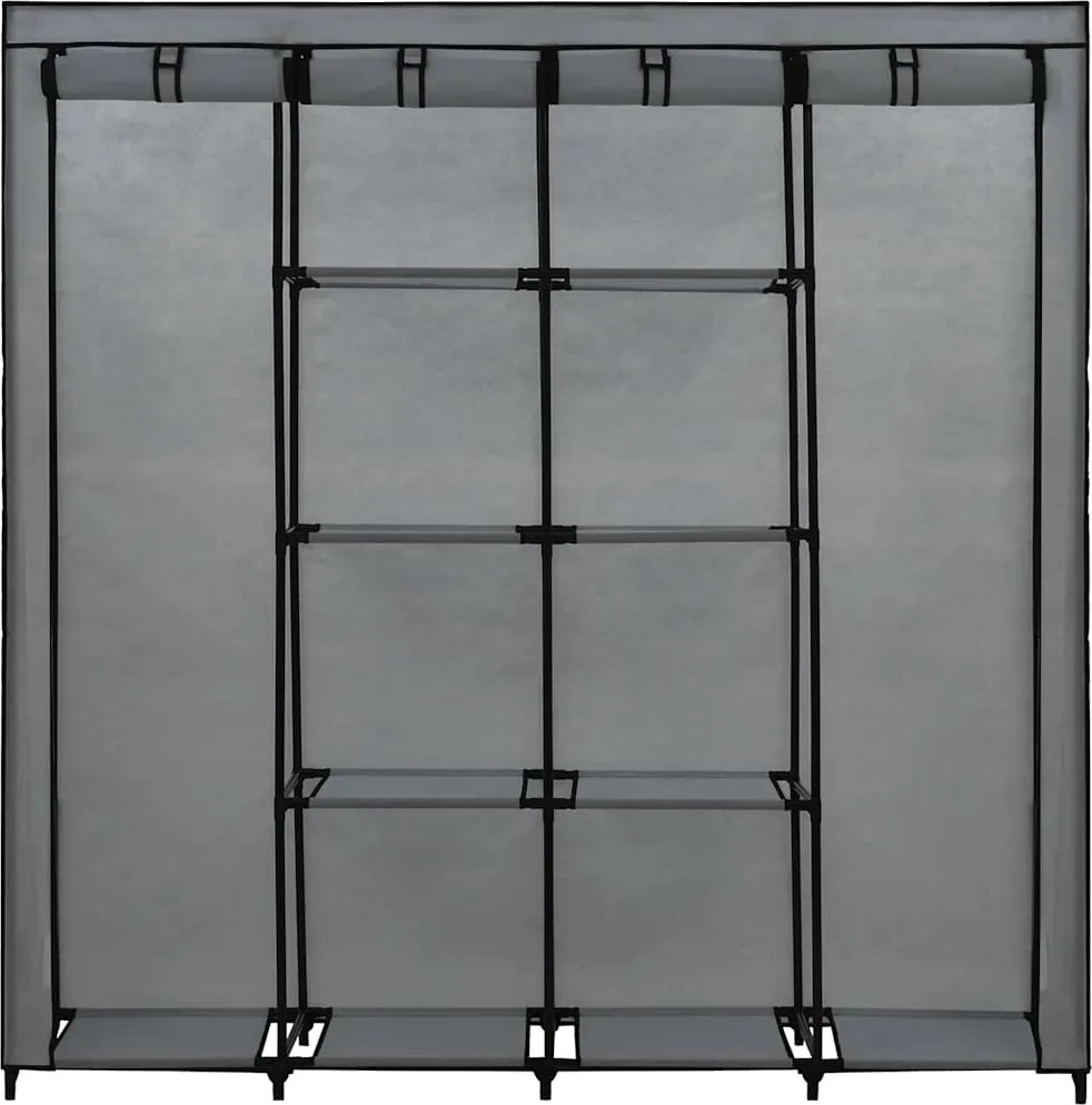 Šatní skříň se 4 přihrádkami šedá 175 x 45 x 170 cm 282448