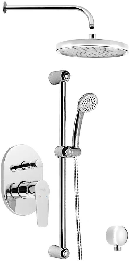 Aqualine Aqualine, LOTTA podomítkový sprchový set s pákovou baterií, 2 výstupy, chrom, LT744