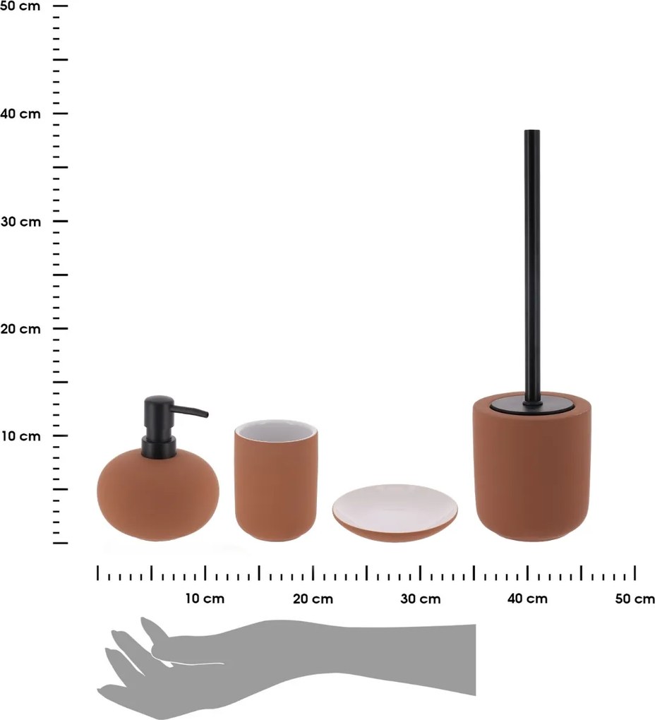 Sada koupelnových doplňků Niva, hnědá/s černými prvky