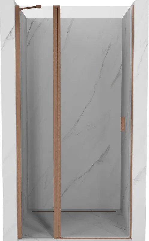 Mexen Otevírací sprchové dveře MIST (1d+1s) 80x200 cm 6mm broušená měď, průhledné, 8A4-080-000-65-00