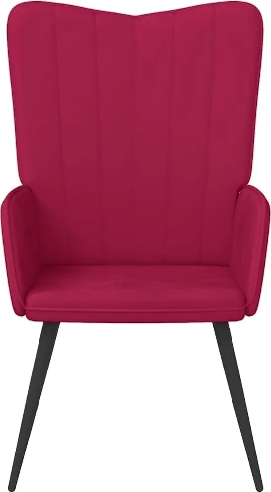 Relaxační křeslo vínové samet 327682