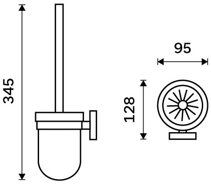 Nimco WC štětka, keramický UNIX nerez - UNM 13094KU-10