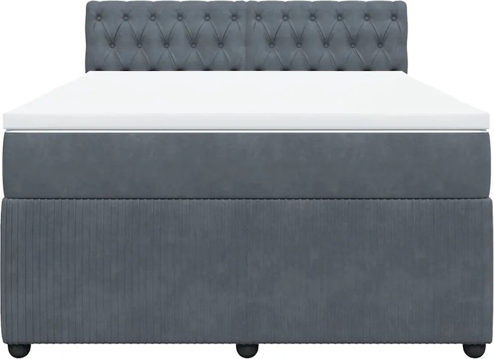 Box spring postel s matrací tmavě šedá 140x200 cm samet 3290065