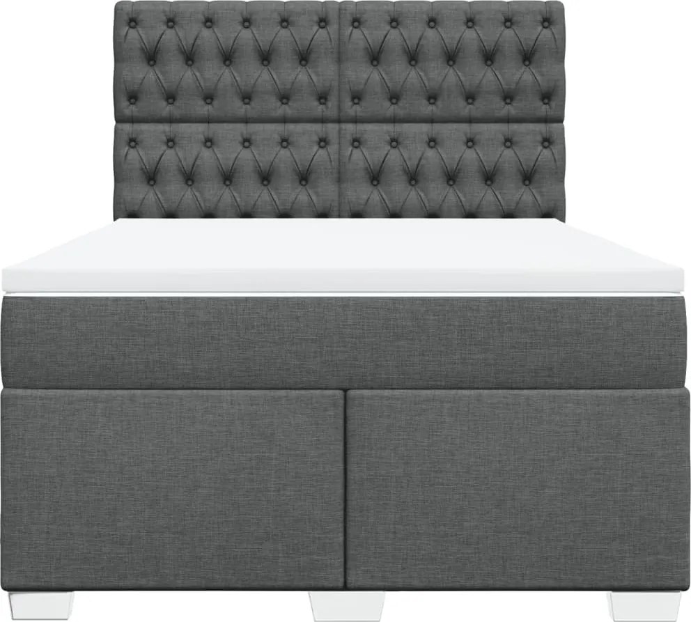 Box spring postel s matrací tmavě šedá 160x200 cm textil 3292847