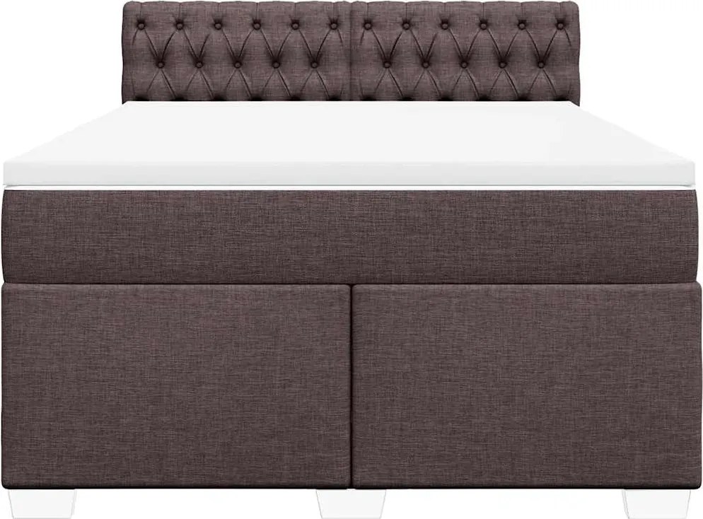 Box spring postel s matrací tmavě hnědá 140x190 cm textil 3288193